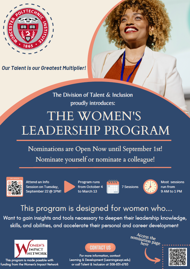 Call for Nominations: WPI Women's Leadership Program | Worcester Polytechnic Institute